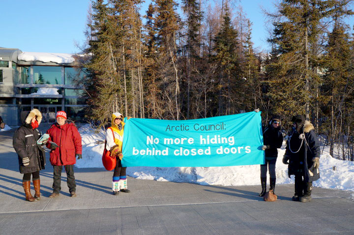 Photo: Greenpeace protests at opening of Arctic Council meeting in ...