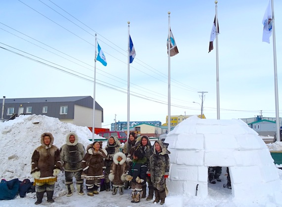 Photo: A traditional Inuit camp for Arctic Council ministers ...