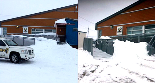 Photo: Police station ramp gets cleared